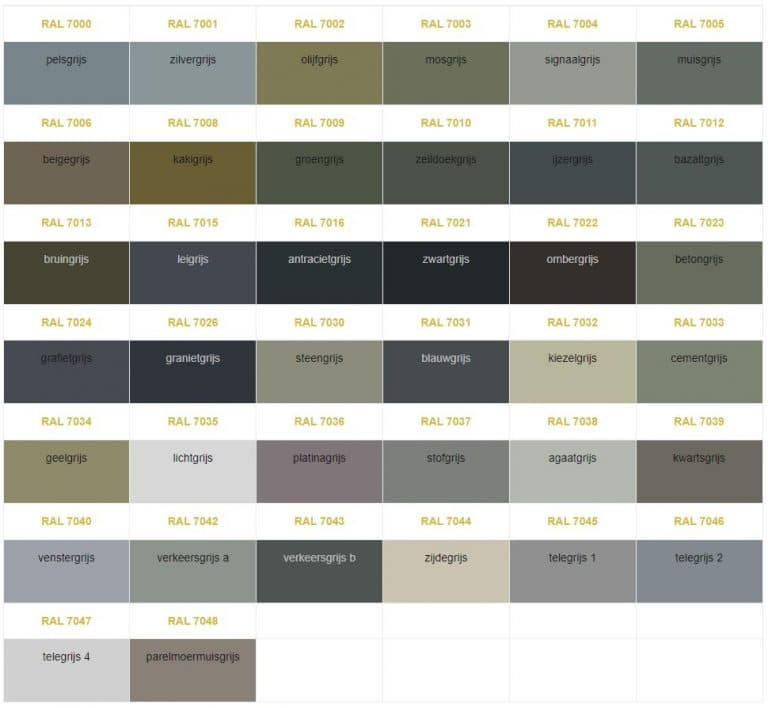 Ral kleuren - Brouwers Hout - De totaalleverancier in exclusieve lijsten