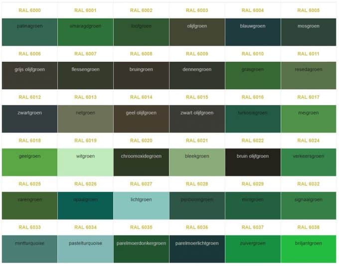 Ral kleuren - Brouwers Hout - De totaalleverancier in exclusieve lijsten